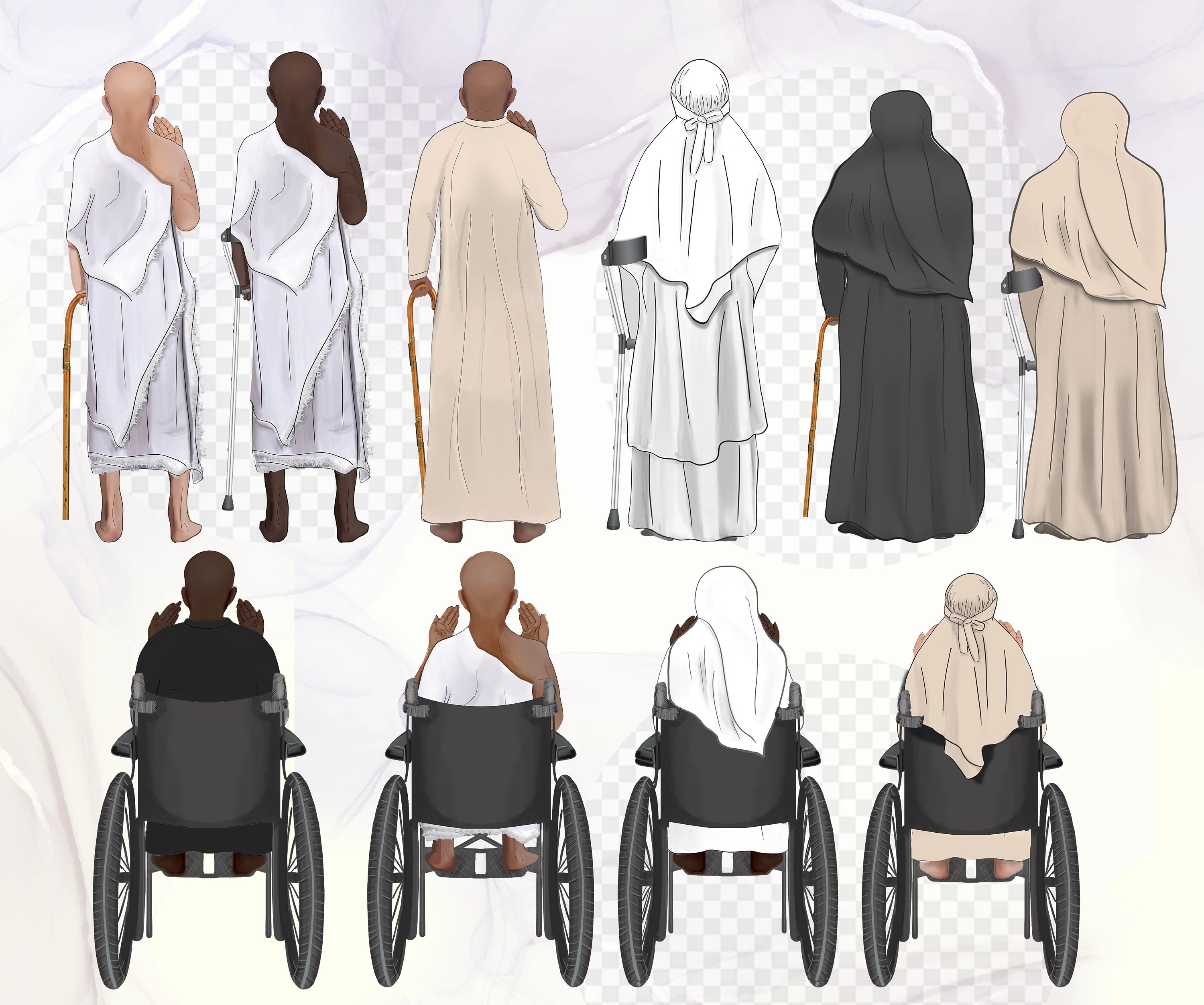 Disabilities-friendly-muslim Clipart for Men & Women: With Wheelchair ...