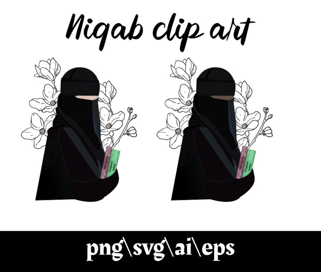 Women in Niqab Clipart in Png\svg\ai\eps, Muslimah Vector Design for ...