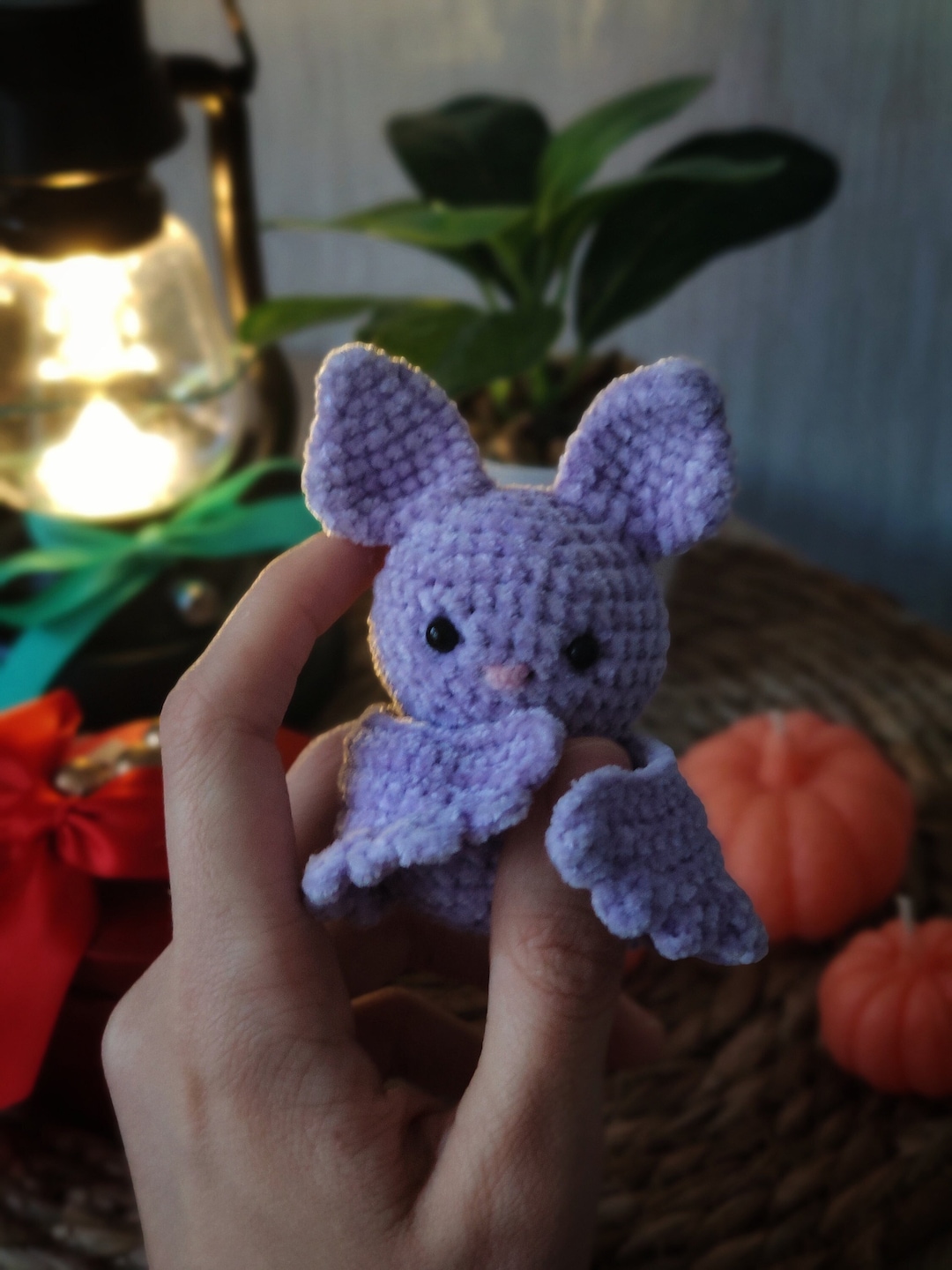 Bat Plush Toy Cute Kaychain Toy Bat Keychain Bat Decor Purple Bat ...