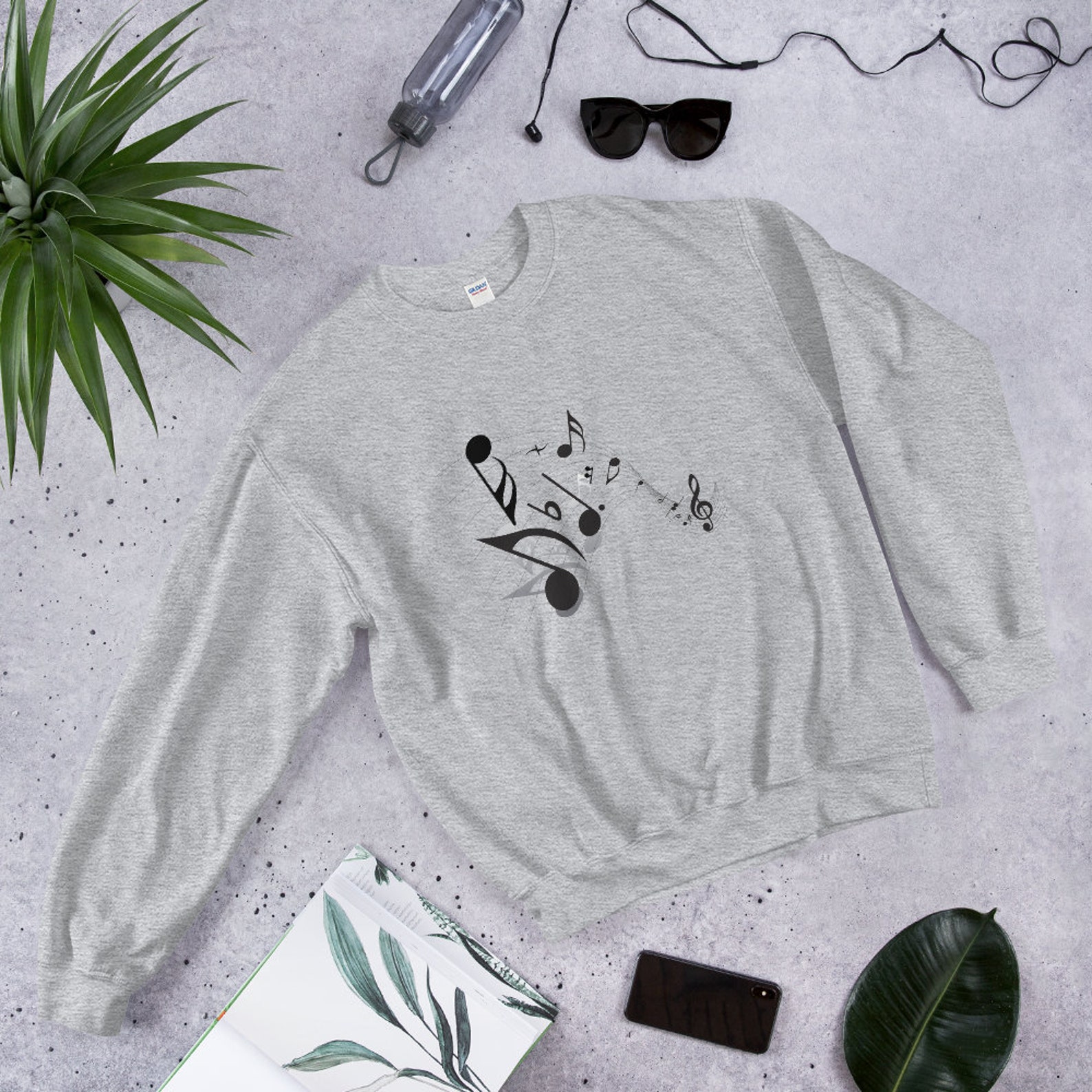 Musical Notes Sweatshirt Music Sweatshirt Band Sweaatshirt - Etsy