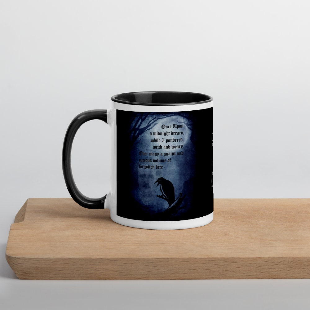 Edgar Allan Poe, the Raven Mug, Literary Cup, Teacher Gift, Literary ...