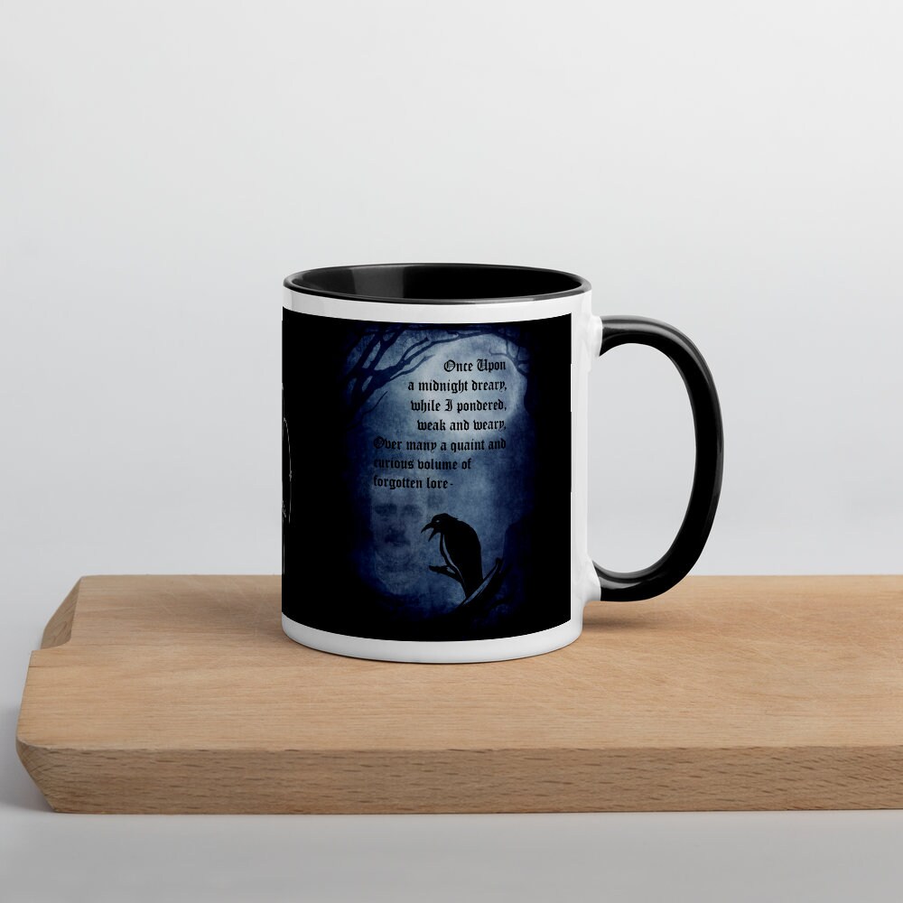 Edgar Allan Poe, the Raven Mug, Literary Cup, Teacher Gift, Literary ...