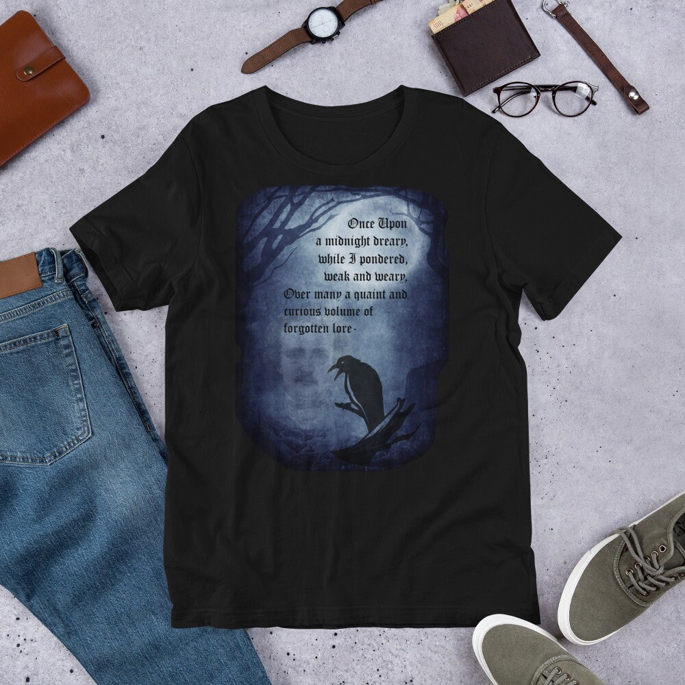 The Raven Shirt, Edgar Allan Poe Shirt, Poetry Shirt, Gift for Teacher ...