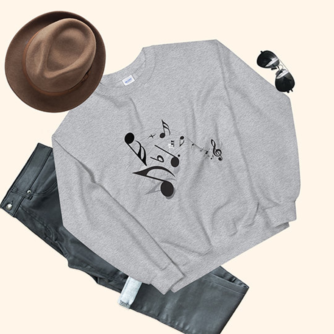 Musical Notes Sweatshirt Music Sweatshirt Band Sweaatshirt - Etsy