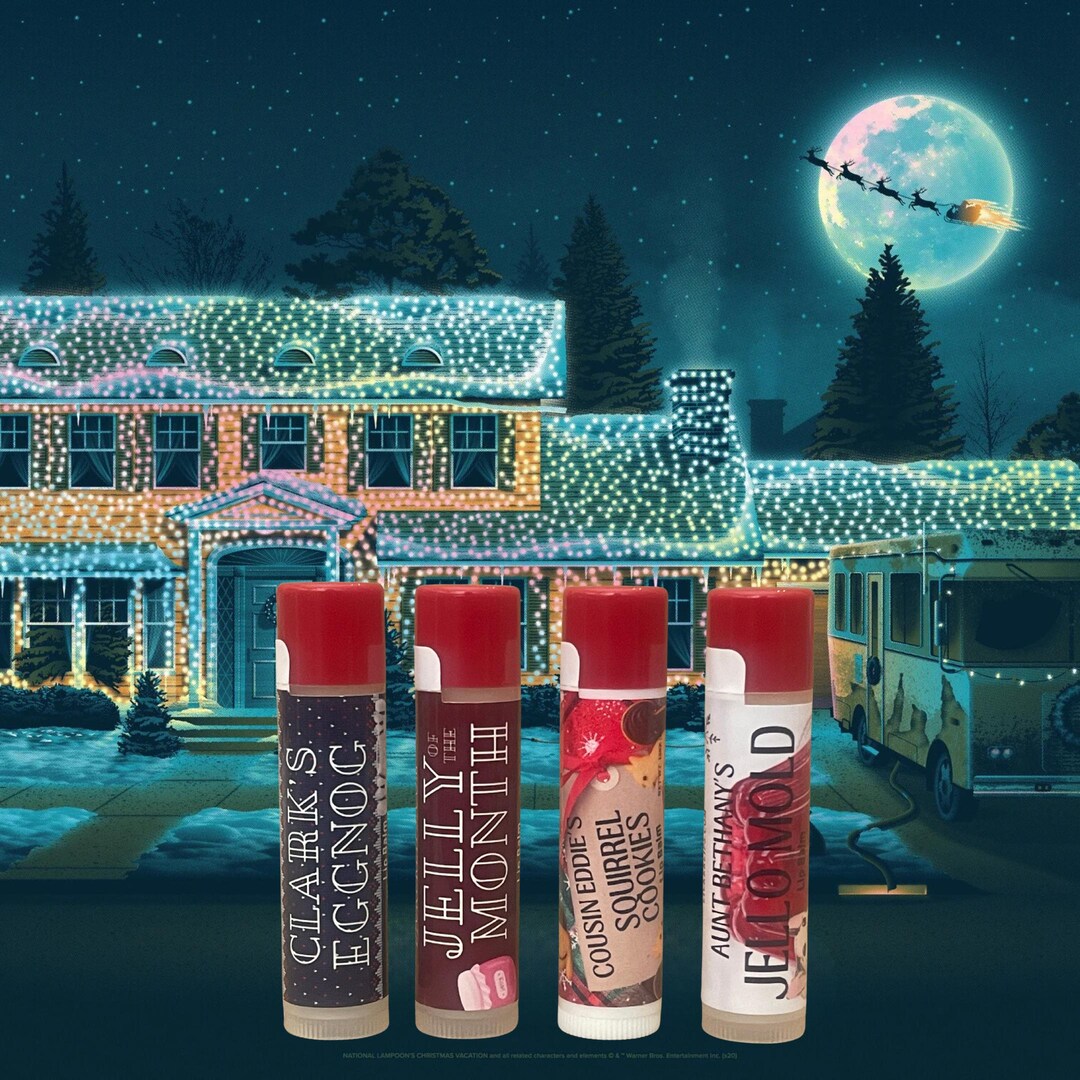 Christmas Gag Gift - Xmas Vacation Lip Balm Set – 4 Pack Movie Inspired ...
