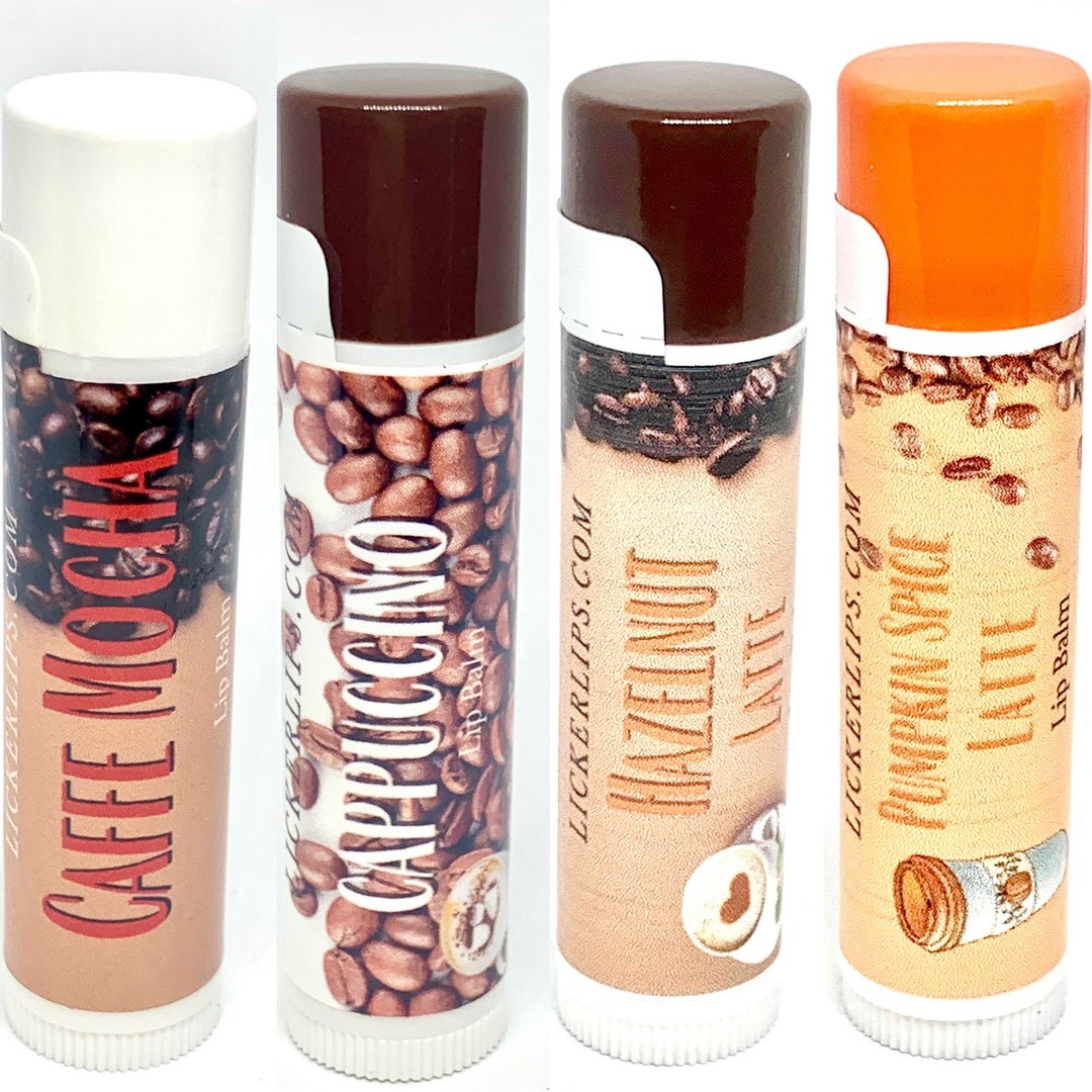 Coffee Flavor Lip Balm Set: Mocha, Cappuccino, Hazelnut Latte - Etsy