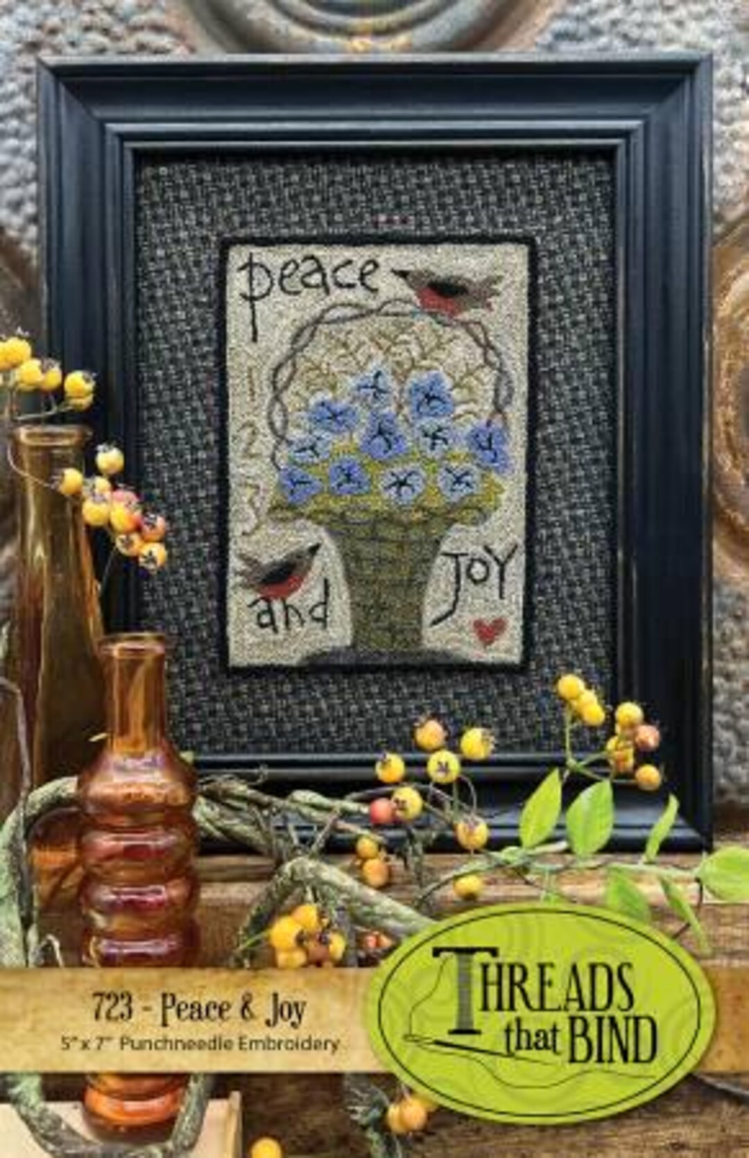 PEACE & JOY L Punch Needle Pattern L Spring Decor L Pattern Printed on ...