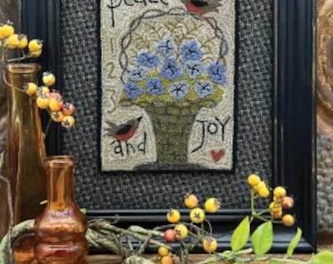 PEACE & JOY L Punch Needle Pattern L Spring Decor L Pattern Printed on ...