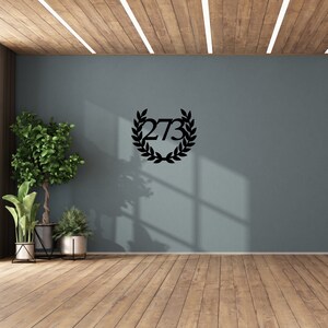 House Number Wreath, Personalized With Home Address, Custom Floral Door ...