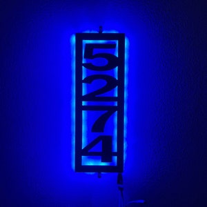 LED Backlit House Numbers, Modern Illuminated Address Sign, Easy ...