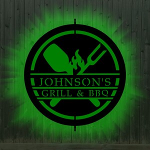 Custom LED Backlit Grill Sign, Personalized Illuminated Bar Sign, Man ...