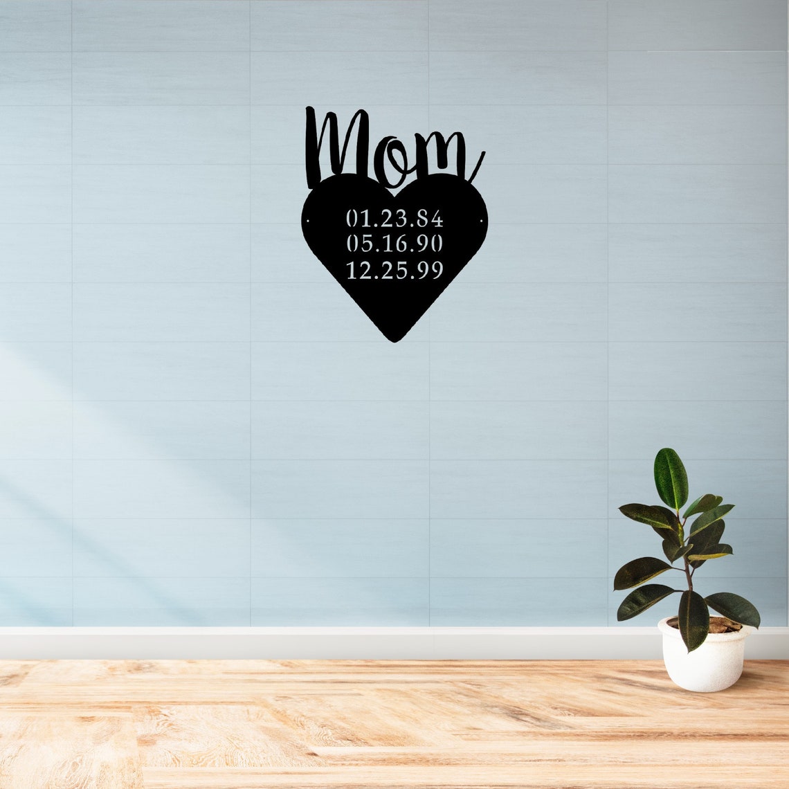 Mom Birthday Heart Sign, Custom Dates for Mom, Personalized Gift From ...