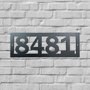 Custom Horizontal House Numbers, Outdoor Metal Address Sign, Modern ...