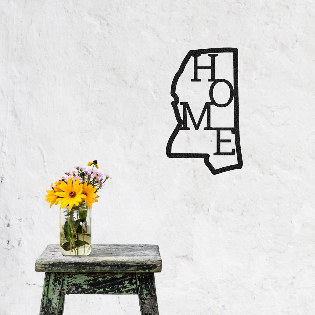 Mississippi Home Sign Metal Home & Wall Decor State of - Etsy