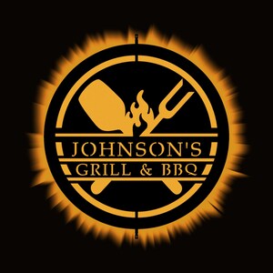 Custom LED Backlit Grill Sign, Personalized Illuminated Bar Sign, Man ...