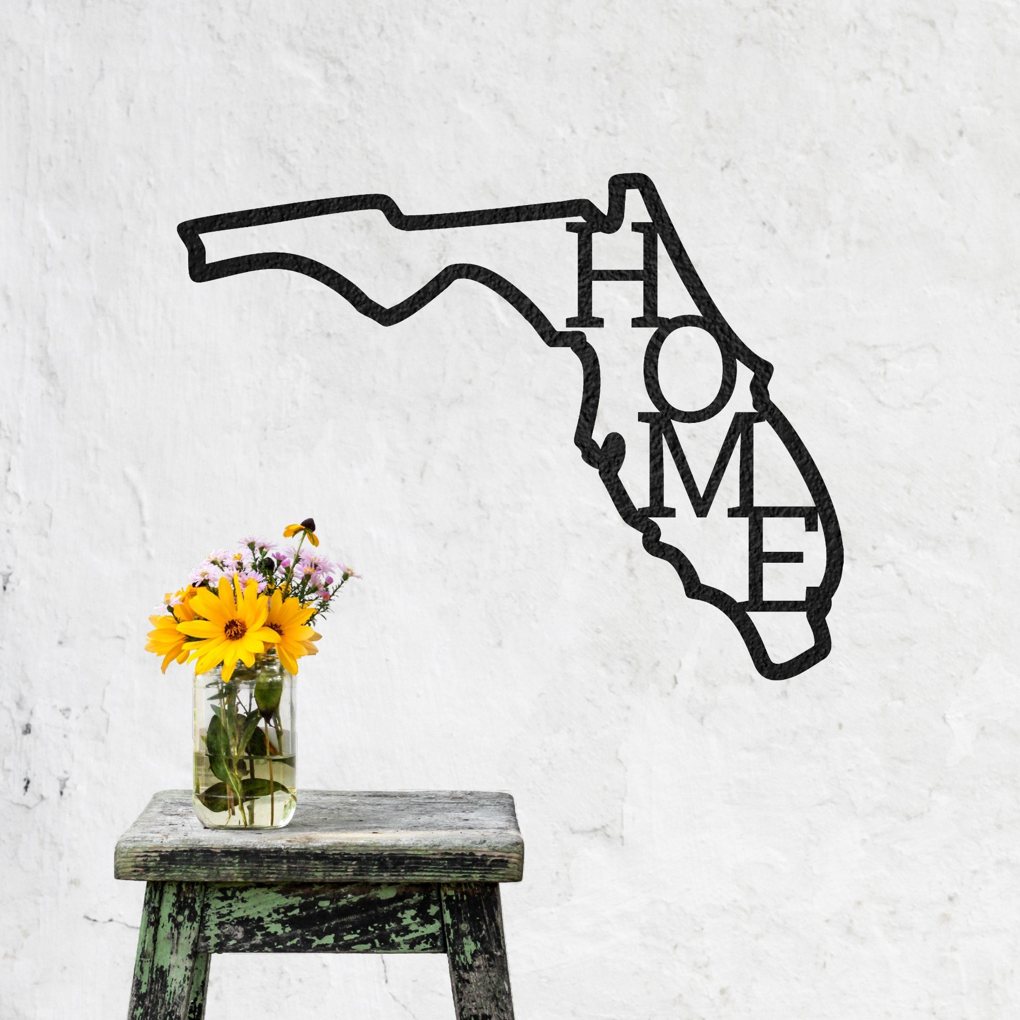 Florida Home Sign, Metal Home & Wall Decor, State of Florida, Made in ...