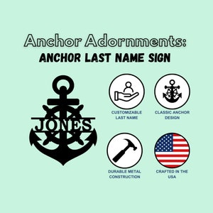 Anchor Name Sign, Custom Nautical Wall Art, Ocean Themed Decoration ...