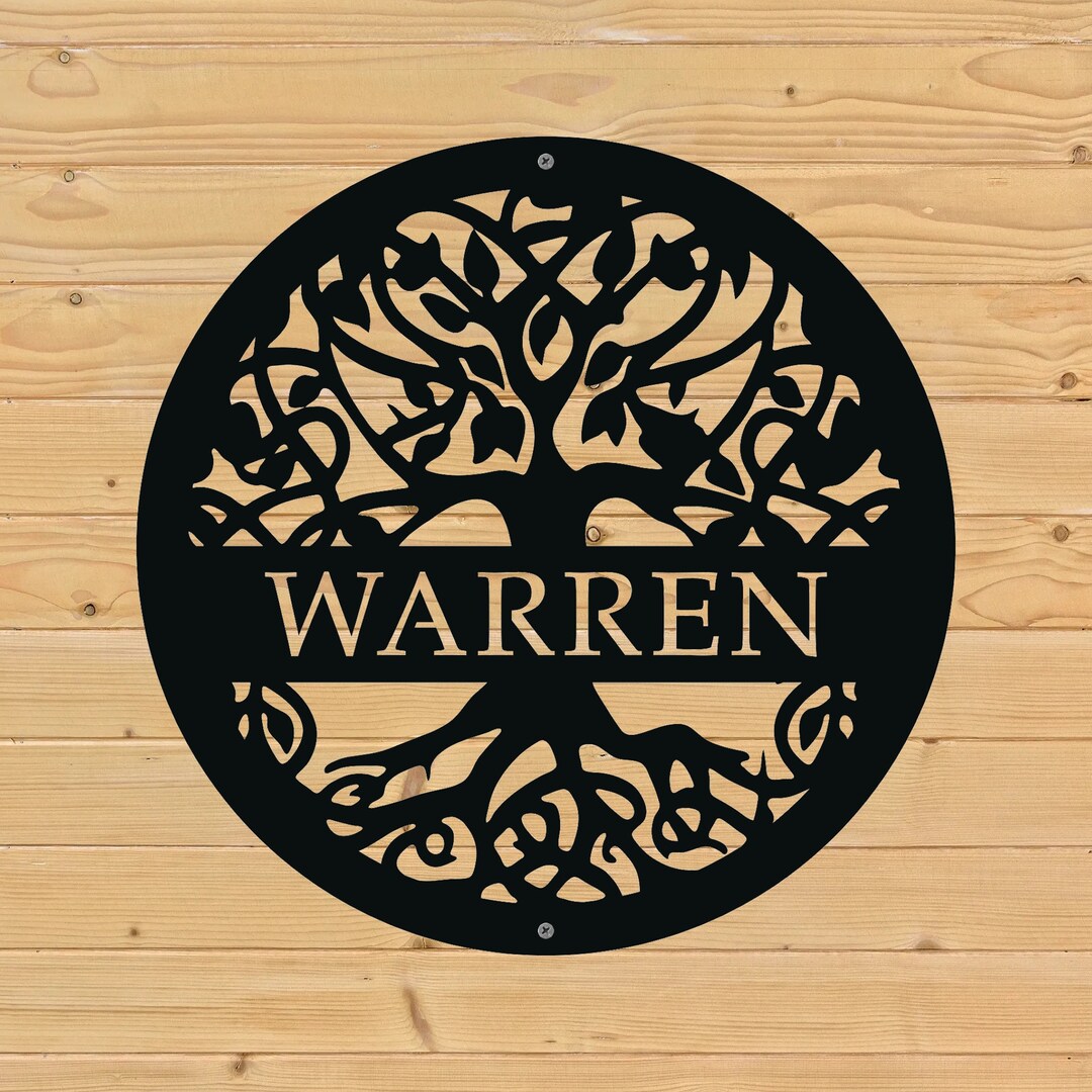 Personalized Name Tree of Life Metal Sign, Custom Last Name Signs ...