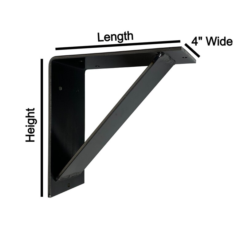 Floating Shelf Bracket 4 Inch Wide Heavy Duty Steel Shelving - Etsy