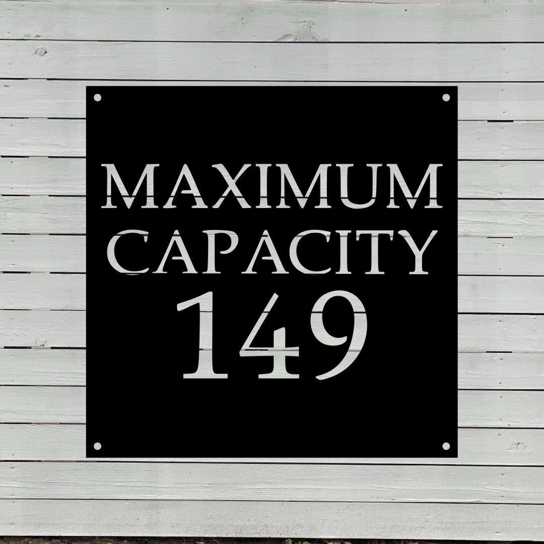 Maximum Capacity Sign, Custom Metal Occupancy Sign, Made in USA - Etsy