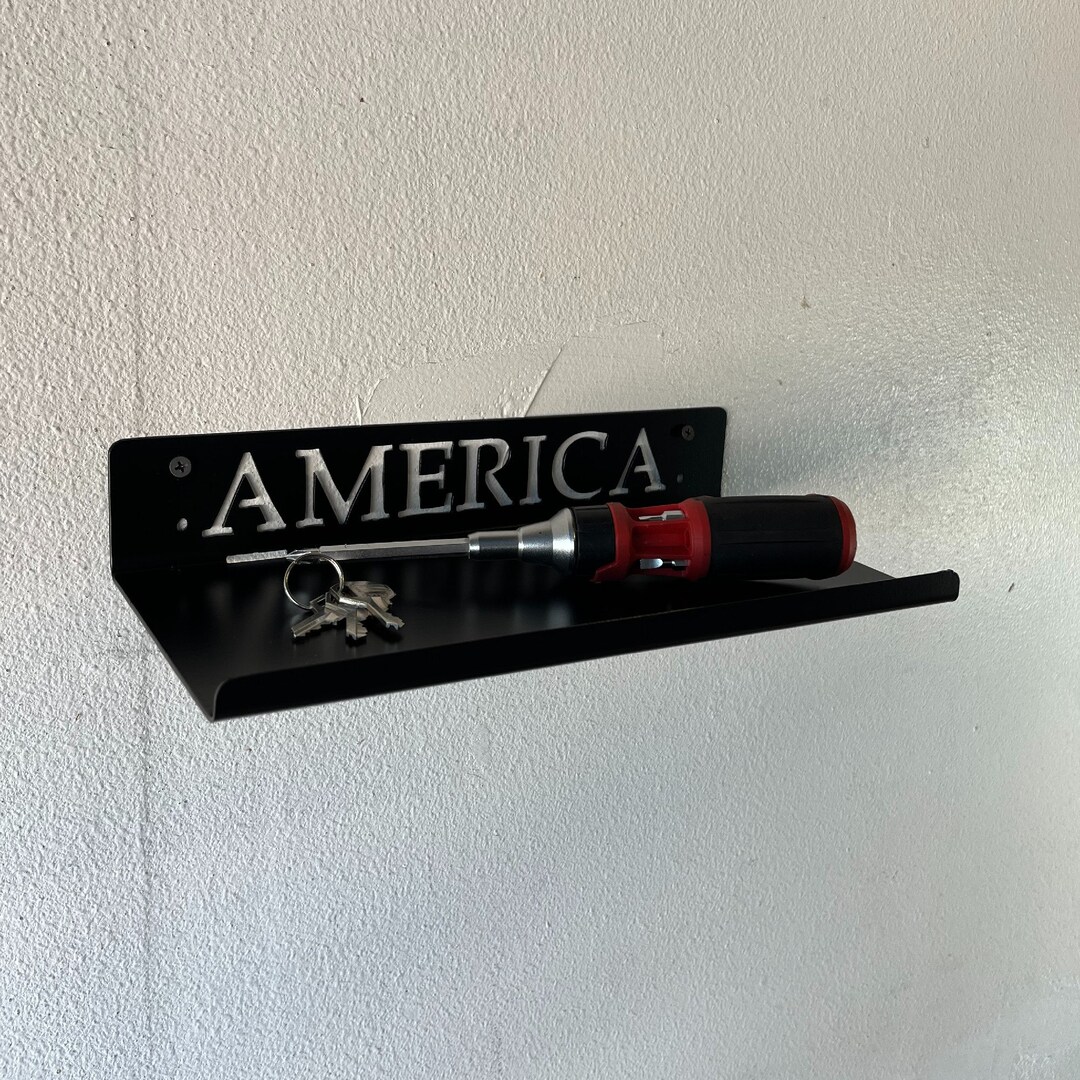 Customizable Handmade Floating Steel Shelf With Lip, Modern Industrial ...