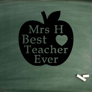 Best Teacher Ever Sign, Custom Apple Design, Personalized Teacher Gift ...