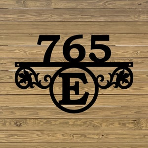 Bottom Letter Monogram Address Sign, Personalized House Numbers, Custom ...