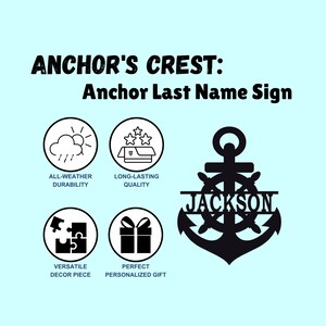 Anchor Name Sign, Custom Nautical Wall Art, Ocean Themed Decoration ...