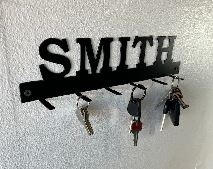 Custom Name Key Rack for Wall, Metal Key Hooks With Name, Metal Key ...
