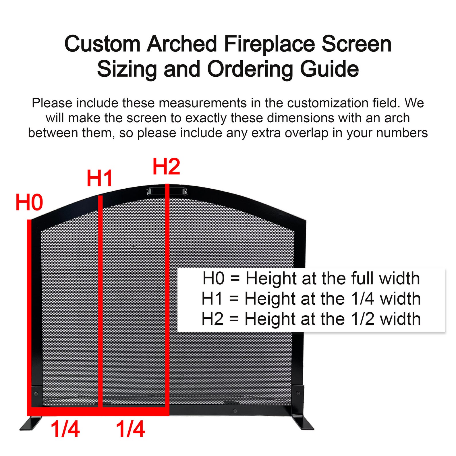 Custom Arched Fireplace Screen Simple Curved Design Custom - Etsy
