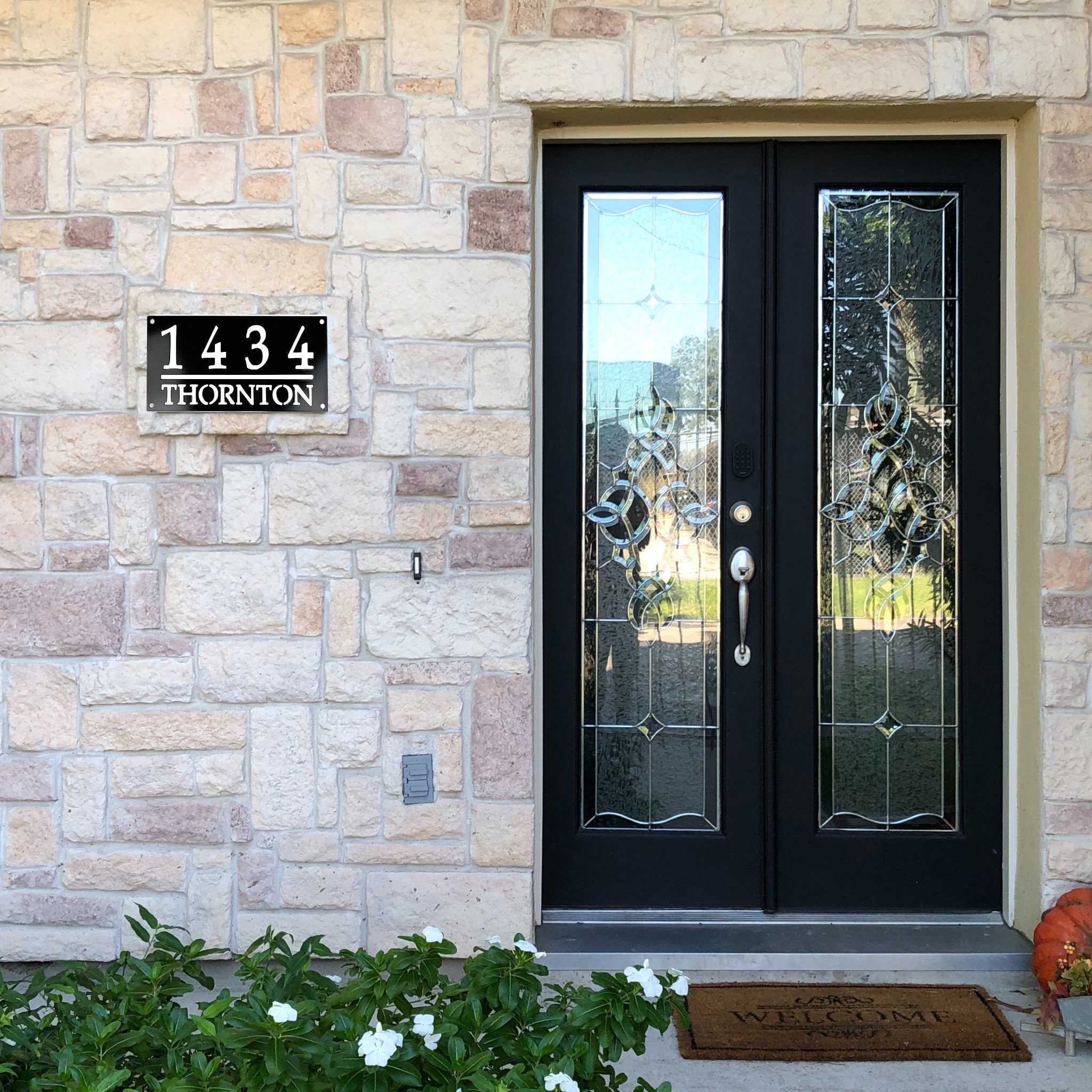 Custom Home Address Sign Metal House Number Plaque | Etsy