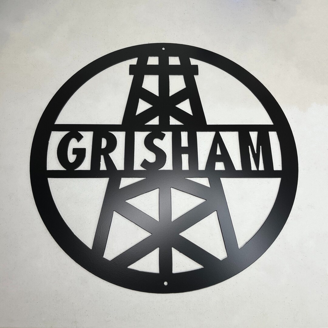 Custom Oil Derrick Metal Sign, Personalized Circular Oilfield Sign ...