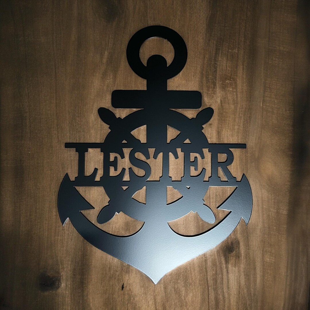 Anchor Name Sign, Custom Nautical Wall Art, Ocean Themed Decoration ...