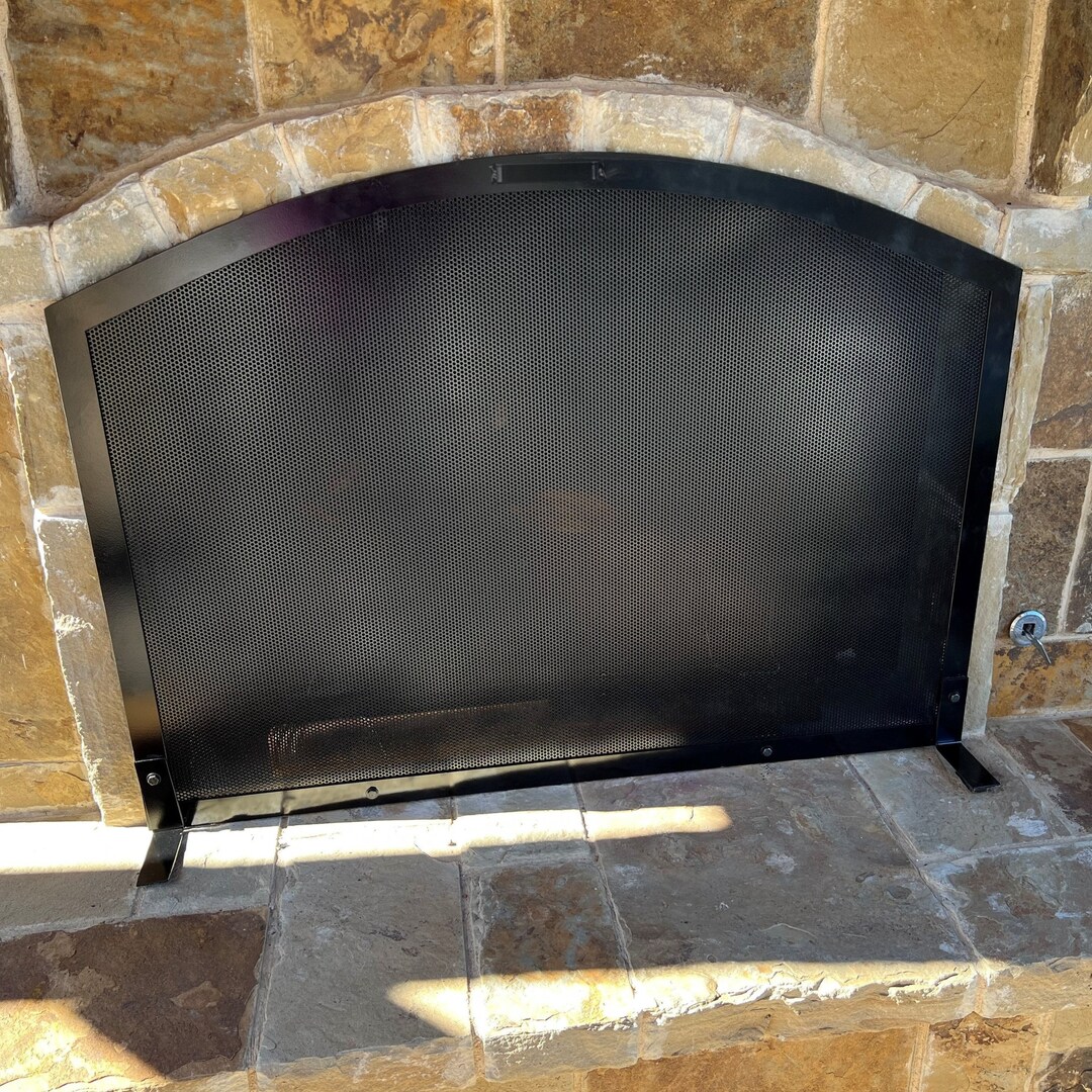 Custom Arched Fireplace Screen, Simple Curved Design, Custom Sizes to ...