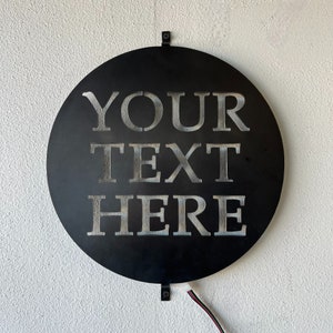 Customized LED Backlit Metal Sign, Personalized Illuminated Steel ...