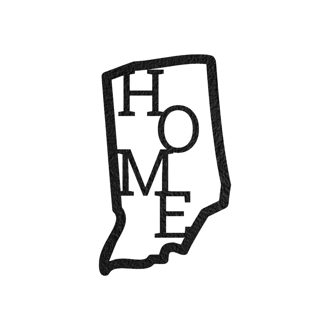 Indiana Home Sign, Metal Home & Wall Decor, State of Indiana, Made in ...
