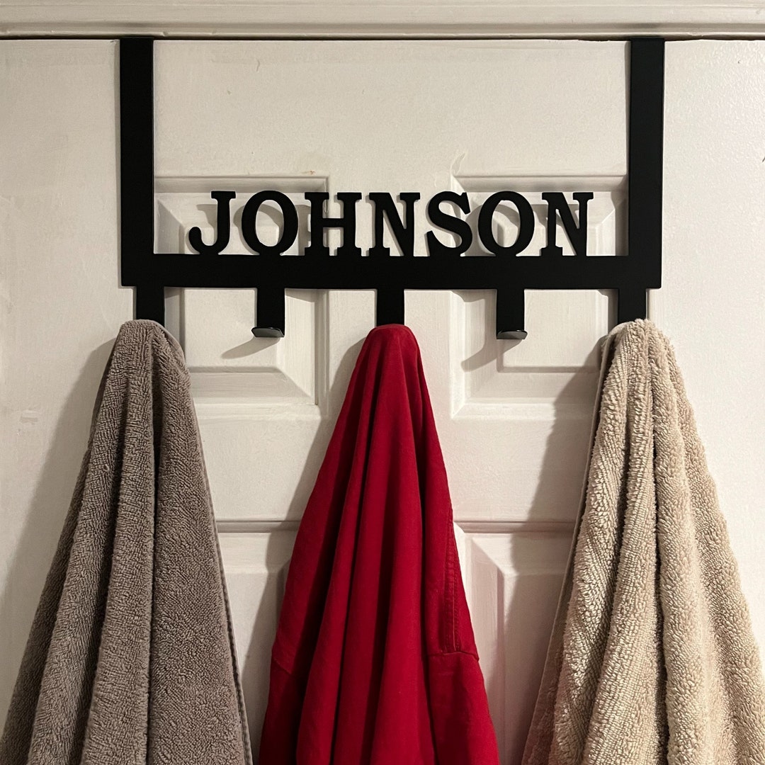Custom Over the Door Hooks Rack, Personalized Towel Rack for Bathroom ...