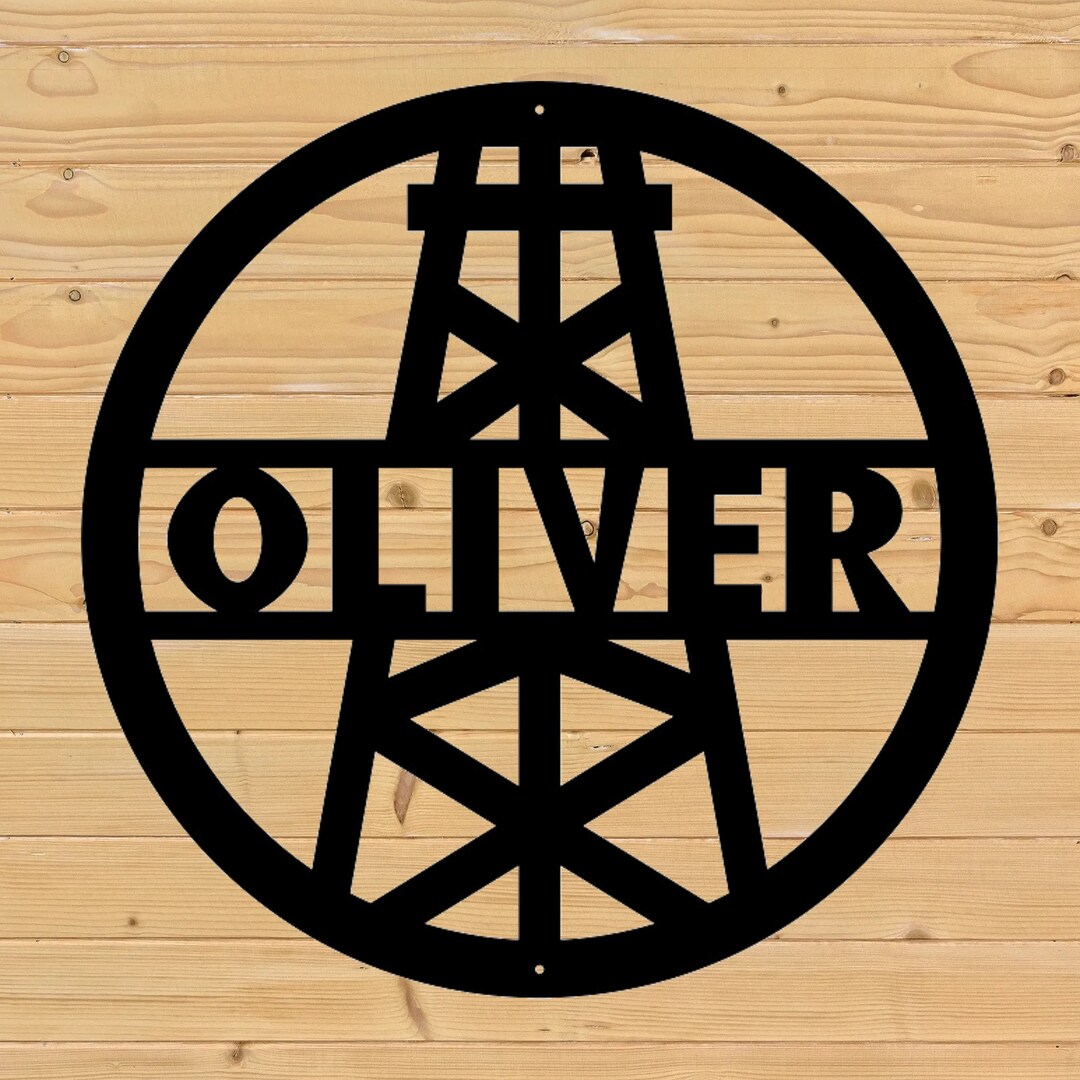 Custom Oil Derrick Metal Sign, Personalized Circular Oilfield Sign ...