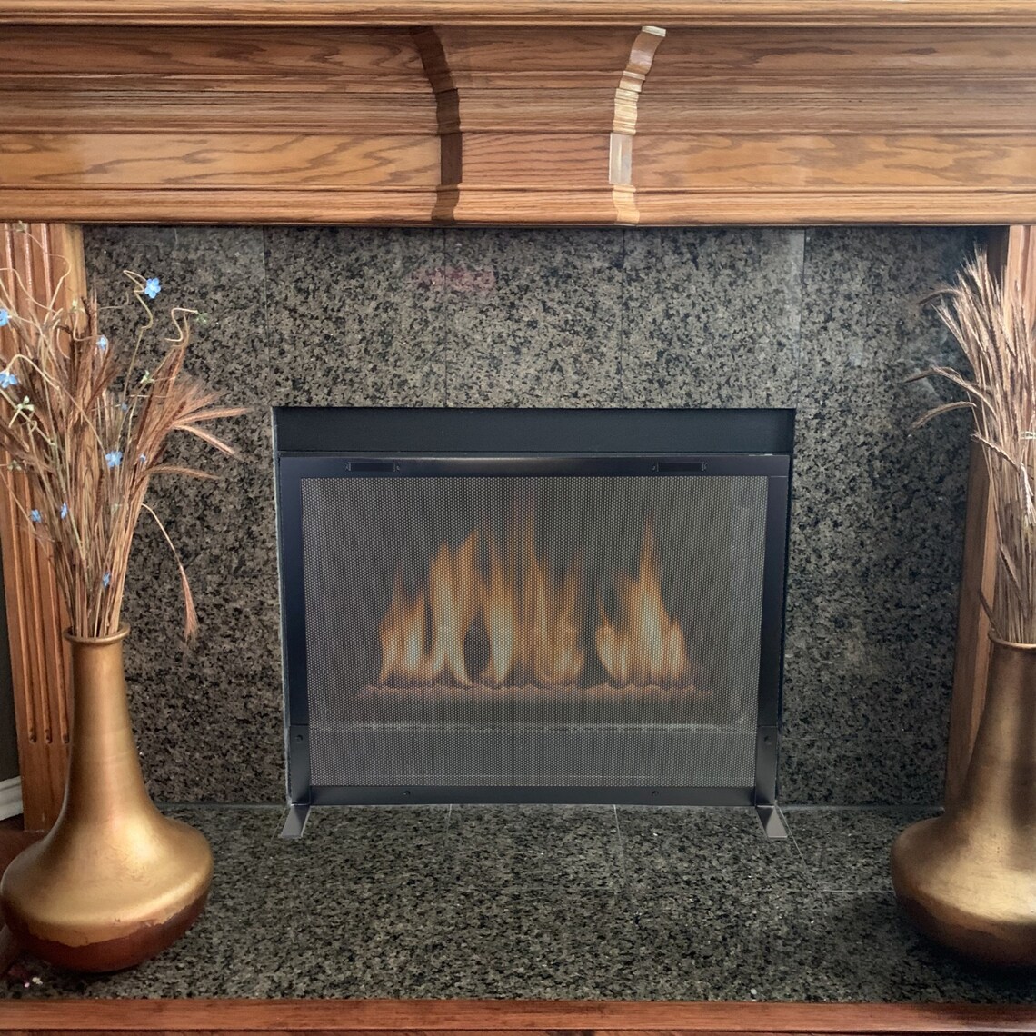 Custom Fireplace Screen Simple Steel Design Custom Sizes to - Etsy