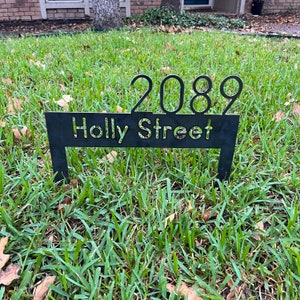 Custom Lawn Address Sign, Metal Driveway Yard Sign With Stakes, House ...