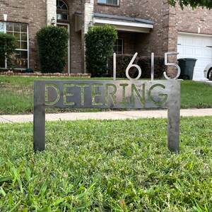 Custom Lawn Address Sign, Metal Driveway Yard Sign With Stakes, House ...