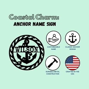 Custom Anchor Name Sign, Personalized Rope Design, Home Nautical Themed ...