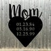 Mom Birthday Heart Sign, Custom Dates for Mom, Personalized Gift From ...