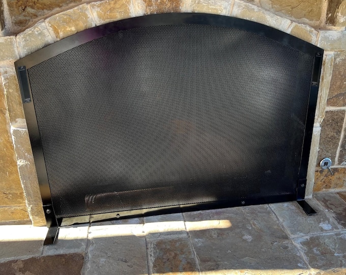 Custom Arched Fireplace Screen, Simple Curved Design, Custom Sizes to ...