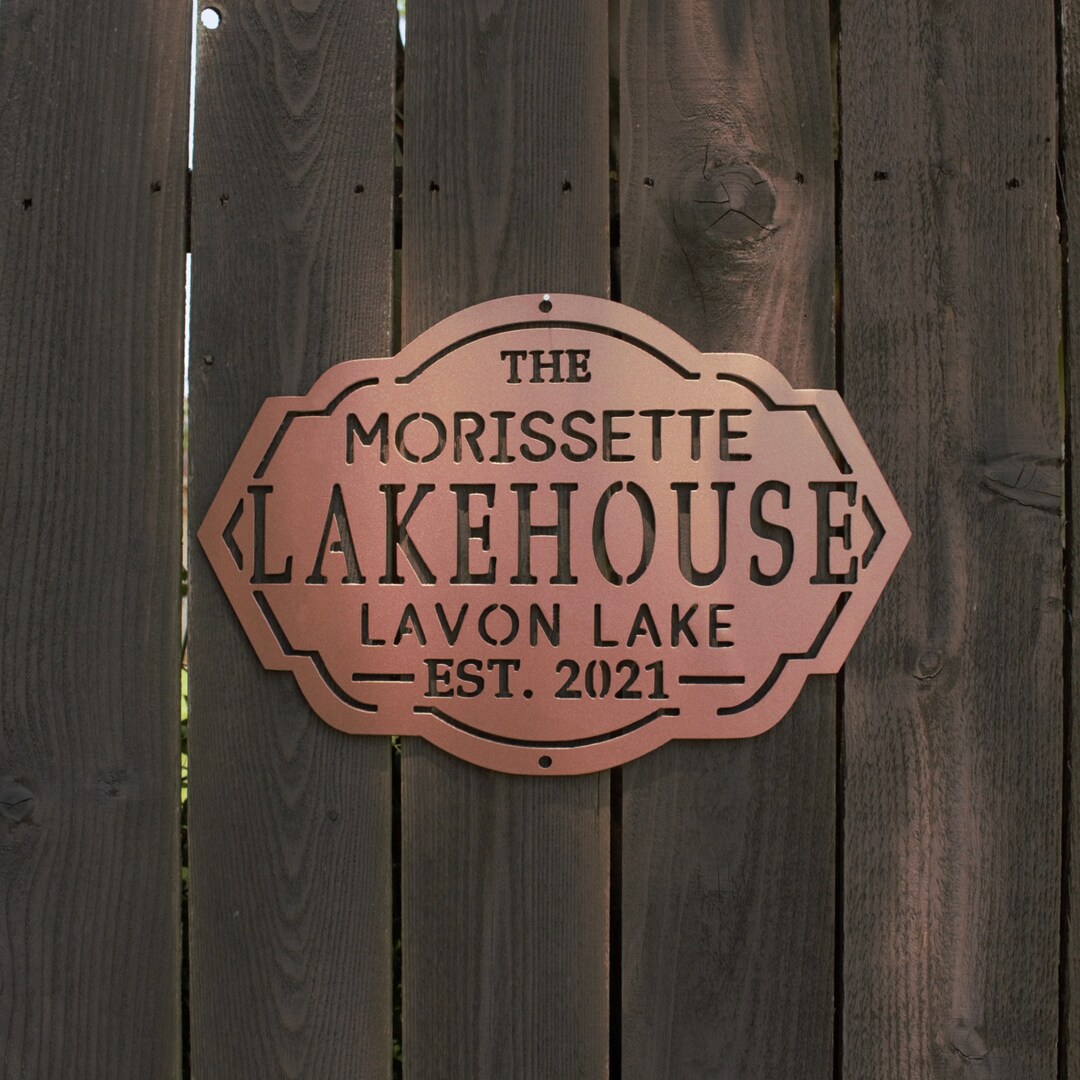 Custom Lake House Sign, Personalized Family and Lake Name, Outdoor ...