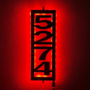 LED Backlit House Numbers, Modern Illuminated Address Sign, Easy ...