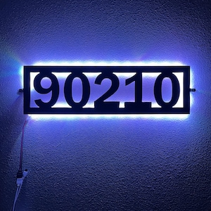 LED Backlit House Numbers, Modern Illuminated Address Sign, Easy ...