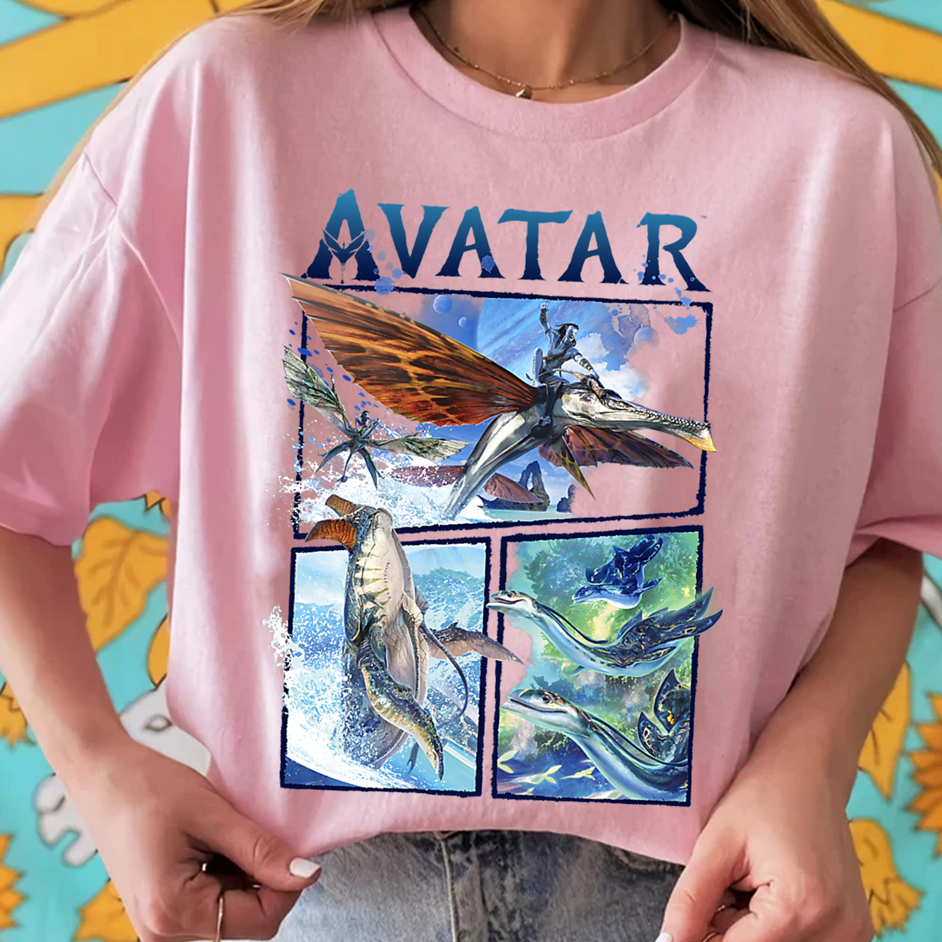 Avatar The Way Of Water Air And Sea Flight Panels T-Shirt, Avatar 2 Shirt