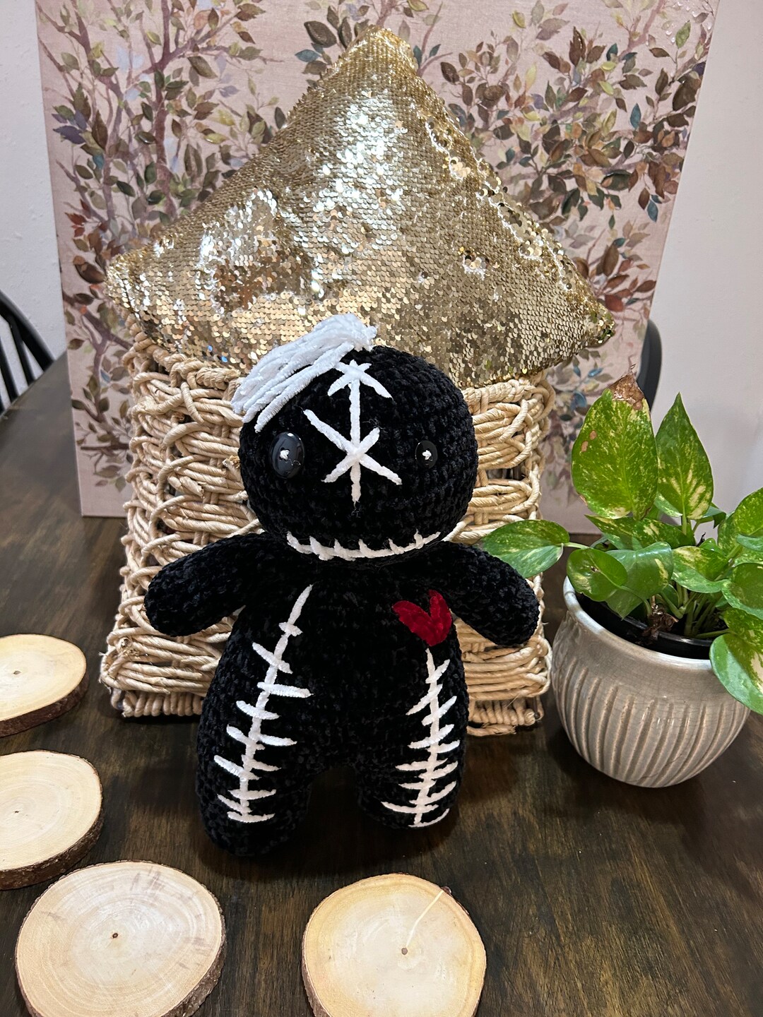 Adorable Crochet Voodoo Doll, Handmade, Halloween, Valentine’s Day ...