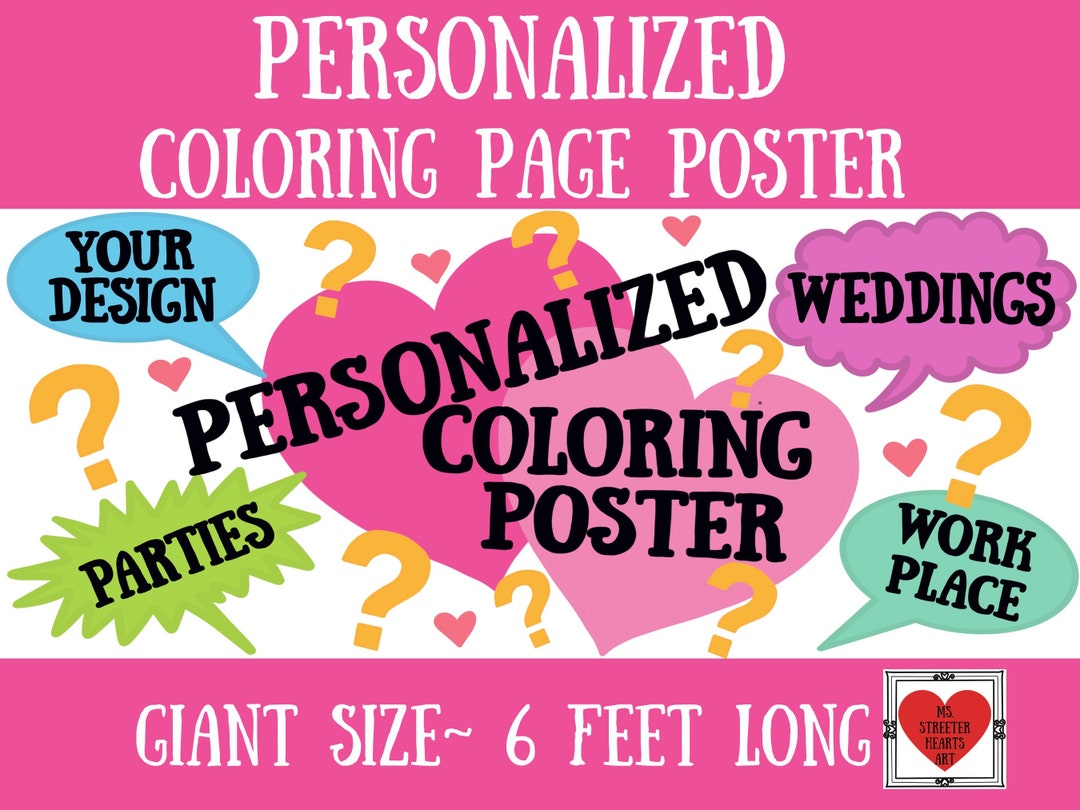 Personalized Coloring Poster: Custom Party Decor (30x72 Inch) - Etsy